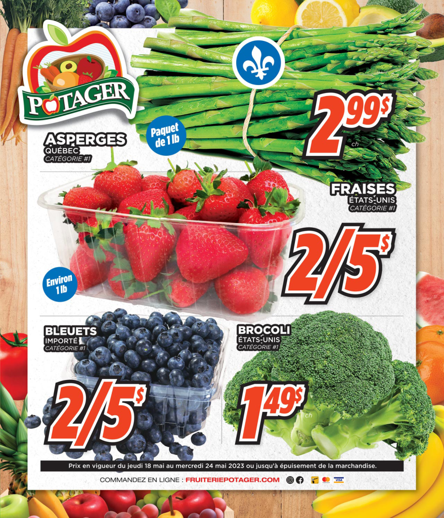 Du jeudi 18 mai au mercredi 24 mai 2023 - Fruiterie Potager Du jeudi 18 mai au mercredi 24 mai 2023 - Fruiterie Potager